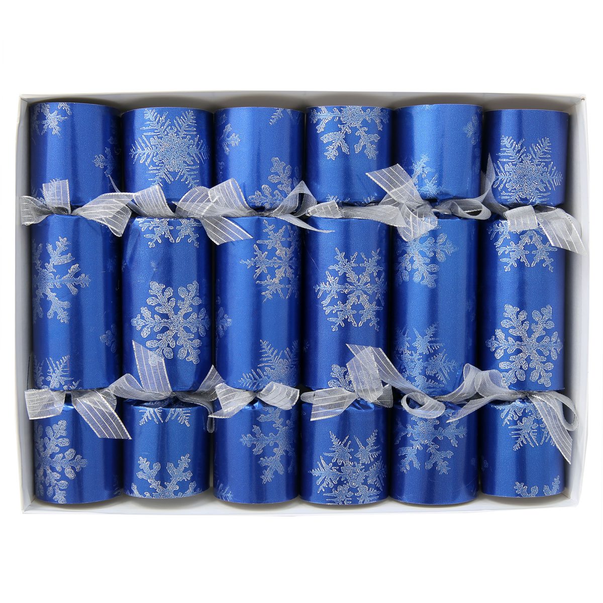 Blue Snowflake Christmas Crackers | Olde English