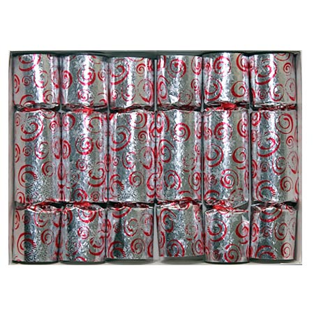 Red Swirl Christmas Crackers | Olde English